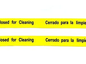 HAYLINS Restroom Closed for Cleaning Sign with Magnetic Ends (2 Pack) English & Spanish Nylon bathroom door signs 42"x 3.5"