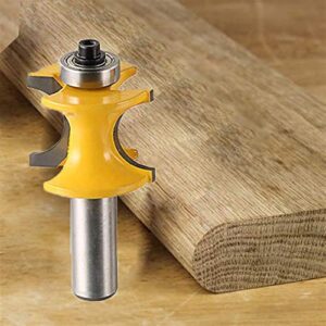 Yakamoz 5Pcs 1/2 Inch Shank Half Round Bearing Bullnose Router Bit Set Carbide Tipped Round Edge Cutting Bits | Radius 1/8" 3/16" 1/4" 5/16" 3/8"