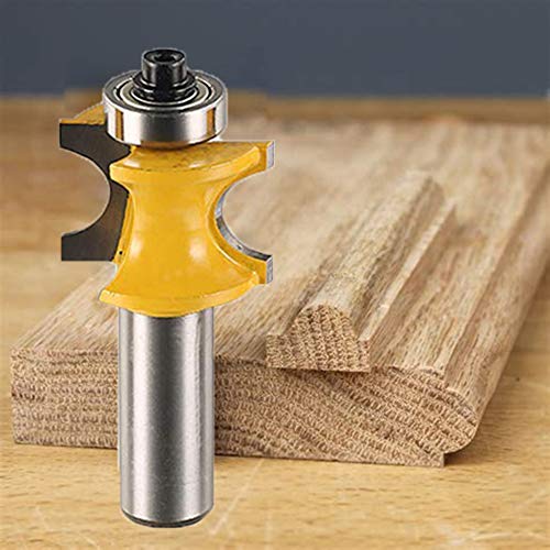 Yakamoz 5Pcs 1/2 Inch Shank Half Round Bearing Bullnose Router Bit Set Carbide Tipped Round Edge Cutting Bits | Radius 1/8" 3/16" 1/4" 5/16" 3/8"