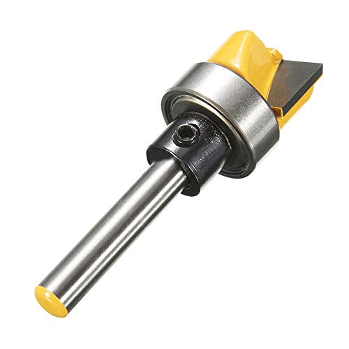 Yakamoz 1/4 Inch Shank Flush Trim Hinge Mortising Template Router Bit with Ball Bearing Woodworking Milling Cutter Tool