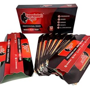 Exterminators Choice Large Red Sticky Traps | 10 Professional Quality Glue Boards | Non-Toxic Insect Bait | Easy Pest Control for Insects, Spiders, Cockroaches, and Lizards