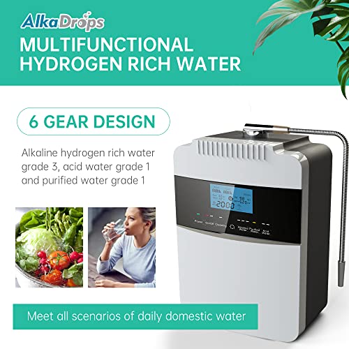 Water Purifier Machine Water Ionizer ORP+500 to -800 PH 2.5-11.2 Alkaline Acid Water Best Home Alkaline Water Filtration System/Instant heating58-136.4 °F/12,000 Liters Per Filter / 7 Water Settings