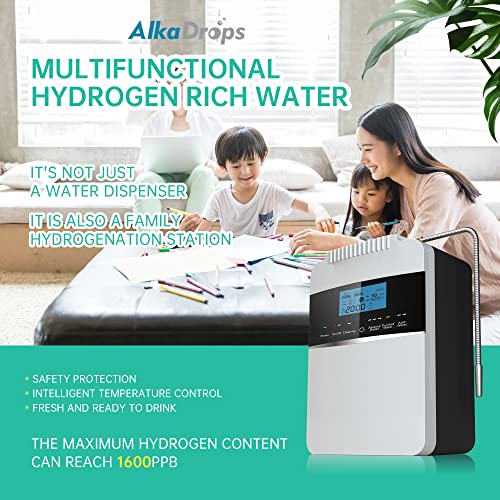 Water Purifier Machine Water Ionizer ORP+500 to -800 PH 2.5-11.2 Alkaline Acid Water Best Home Alkaline Water Filtration System/Instant heating58-136.4 °F/12,000 Liters Per Filter / 7 Water Settings