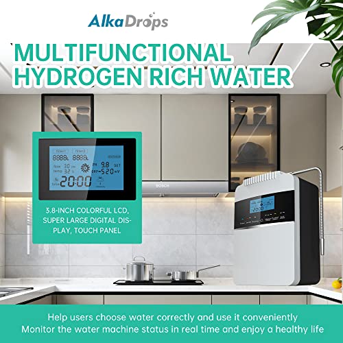 Water Purifier Machine Water Ionizer ORP+500 to -800 PH 2.5-11.2 Alkaline Acid Water Best Home Alkaline Water Filtration System/Instant heating58-136.4 °F/12,000 Liters Per Filter / 7 Water Settings