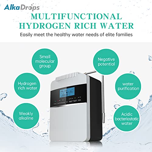 Water Purifier Machine Water Ionizer ORP+500 to -800 PH 2.5-11.2 Alkaline Acid Water Best Home Alkaline Water Filtration System/Instant heating58-136.4 °F/12,000 Liters Per Filter / 7 Water Settings