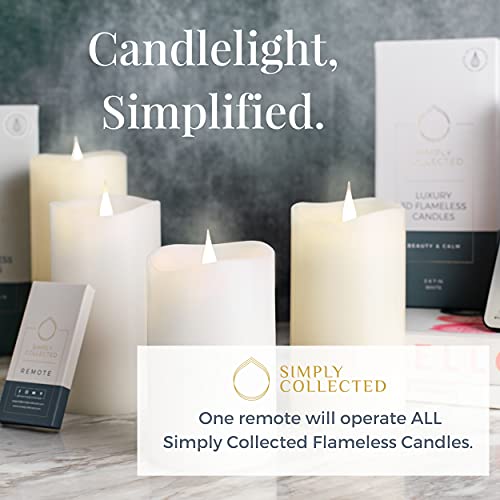 Simply Collected Remote Control | Ready to use 3D Flameless Candle Collection | Battery Included | Easy ON/Off Function