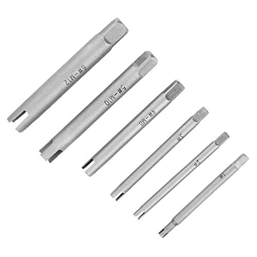 Tap Extractor 3/4 Flute Broken Head Screw Remover Stripped Tap Extractor Set Steel 3 Types 6 Pcs