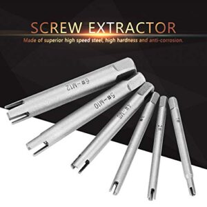 Tap Extractor 3/4 Flute Broken Head Screw Remover Stripped Tap Extractor Set Steel 3 Types 6 Pcs