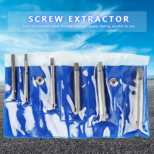 Tap Extractor 3/4 Flute Broken Head Screw Remover Stripped Tap Extractor Set Steel 3 Types 6 Pcs