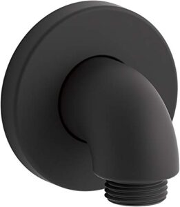 kohler 22172-bl purist stillness wall-mount supply elbow with check valve for handshower hose, handheld shower elbow, matte black