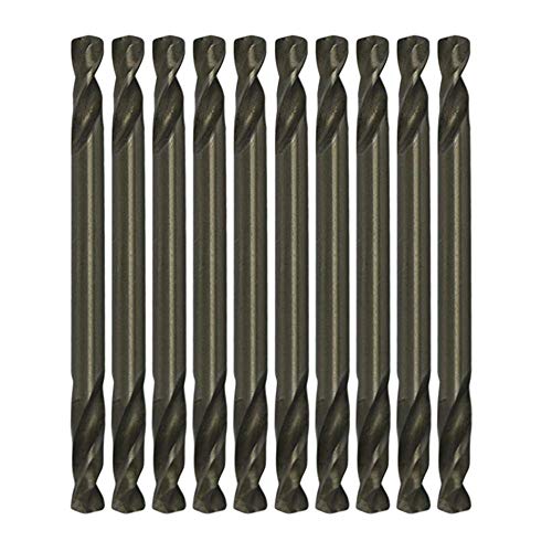 Toolso 10pcs Practica Steel M35 Cobalt Twist Drill Bit 1/8" Double Ended Cobalt M35 Drill Bit Set Wood Metal Drilling