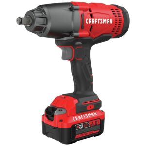 craftsman v20 rp cordless impact wrench kit, 1/2 inch, battery and charger included (cmcf900m1)