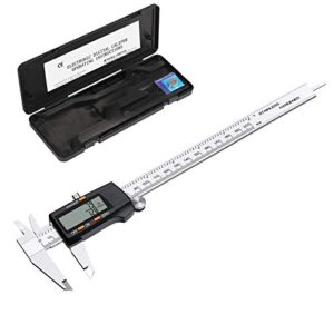 esynic digital vernier caliper 200 mm/ 8 inch stainless steel electronic caliper fractions/inch/metric conversion measuring tool for length width depth inner diameter outer diameter