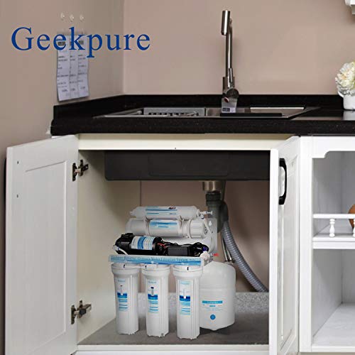 Geekpure Reverse Osmosis Booster Pump Kit with Transformer + High and Low Pressure Switches + Fittings for 50-150 GPD RO System