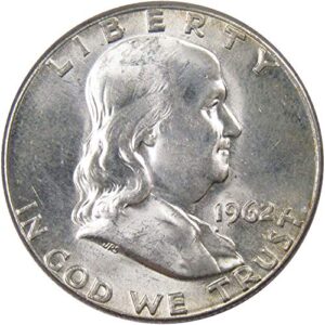 1962 franklin half dollar au about uncirculated 90% silver 50c us coin