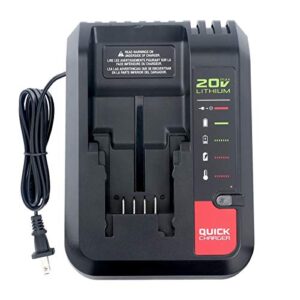 qbmel pcc692l 20v max fast battery charger for black+decker 20v max lithium slide battery lbxr20 lbxr2020 lbx4020 lcs1620 porter-cable 20v max pcc685l pcc685lp pcc680l pcc682l