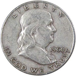 1960 d franklin half dollar ag about good 90% silver 50c us coin collectible