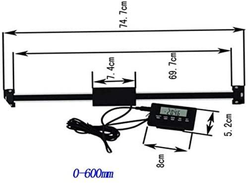 Digital Readout Linear 0-600mm Accurate Digital LCD Digital Readout Lathe Linear Scale for Milling Machines Linear Digital Readout