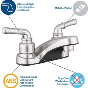 Pacific Bay Lynden Bathroom Sink Faucet - Metallic Plating Over Lightweight ABS Plastic (Brushed Satin Nickel)