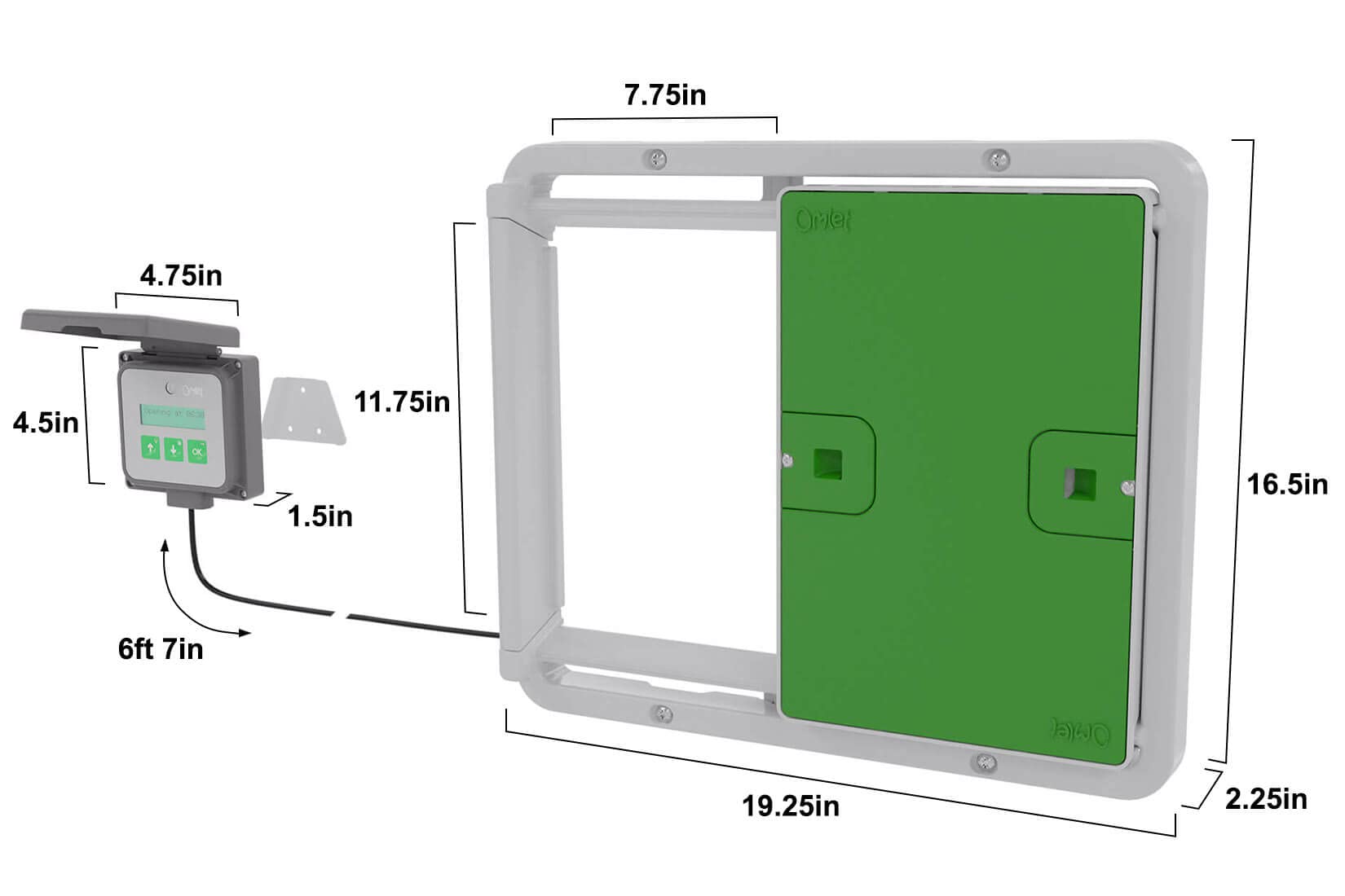 Omlet Automatic Chicken Coop Door Opener Operated by Light Sensor or Timer | Easy to Install, No Maintenance Required | Improves Coop Security and Insulation | Built-in Safety Sensors | Green