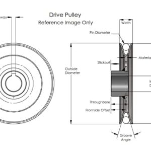 Phoenix Mfg. V-Groove Drive Pulley, 2'' Diameter, 5/8" Bore, Die Cast