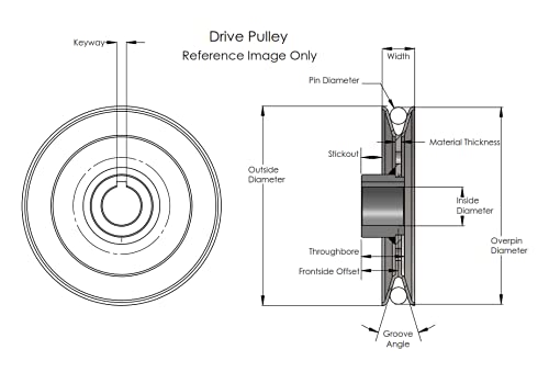 Phoenix Mfg. V-Groove Drive Pulley, 2'' Diameter, 5/8" Bore, Die Cast