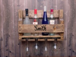 rustic personalized wine rack