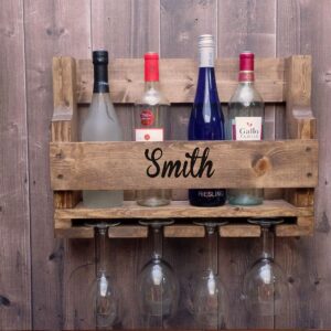 Rustic Personalized Wine Rack