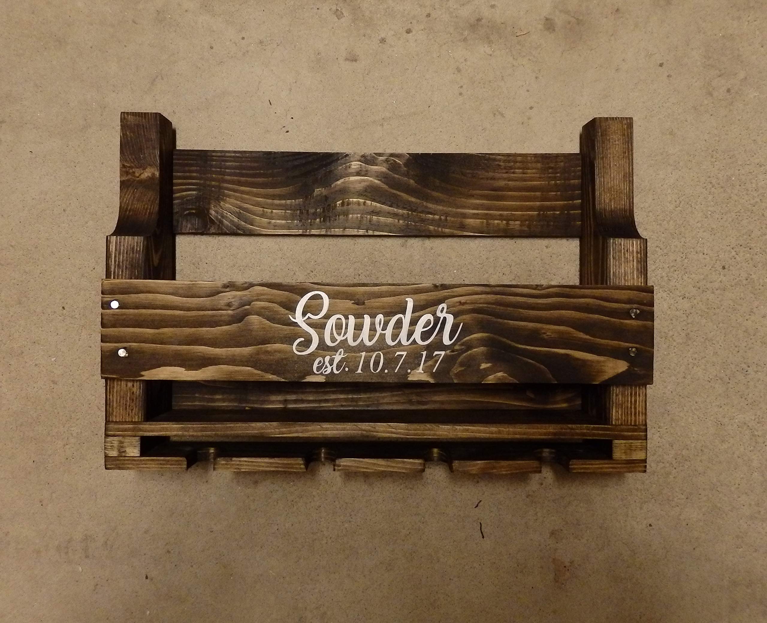 Rustic Personalized Wine Rack