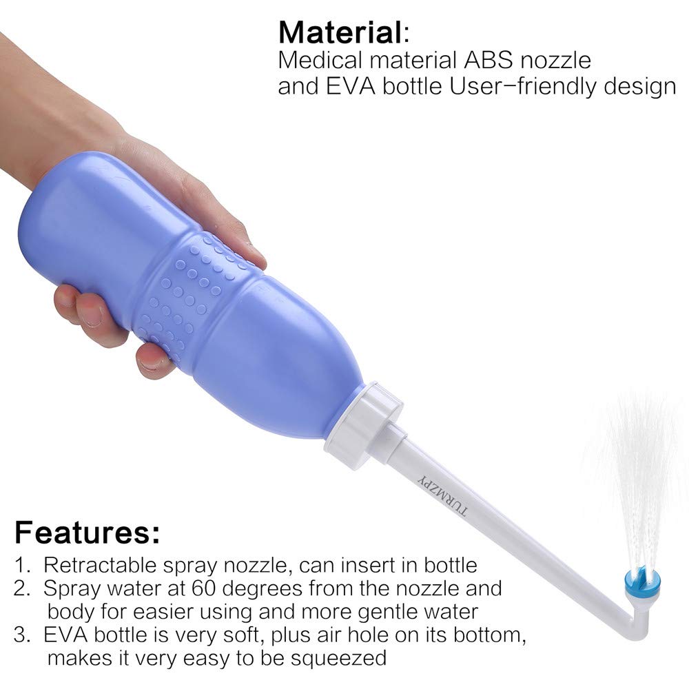 TURMZPY Portable Bidet 600ml Travel Bidet Plastic EVA Bottle Personal Hygiene Bidets Cleaning Device