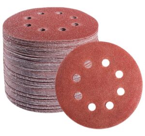 s satc 72 pcs 5 inch 8 hole hook and loop adhesive sanding discs sandpaper for random orbital sander 40 60 80 120 180 240 320 grits