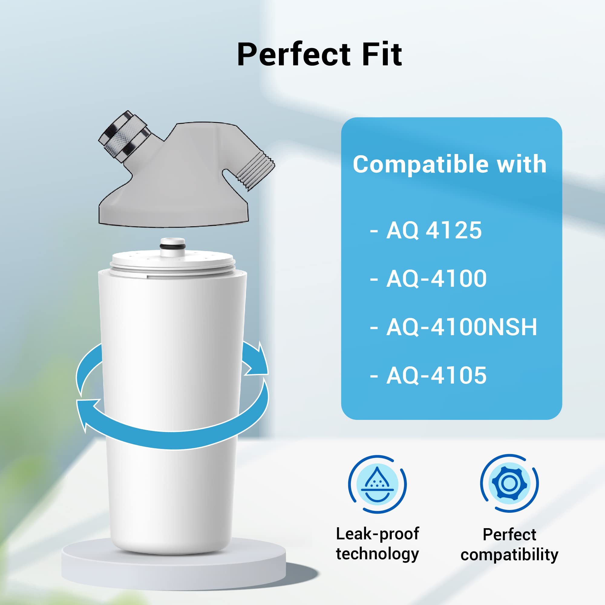 AQUA CREST AQ 4125 Shower Water Filter, Replacement for AQ 4125, AQ-4100, AQ-4100NSH, AQ-4105, Jonathan Product Beauty Shower Filter, with Advanced KDF Filtration Material