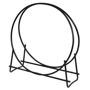 costway vd-3027op firewood log rack hoop tubular steel wood storage holder for, 40", black