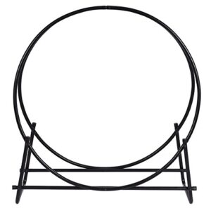 COSTWAY VD-3027OP Firewood Log Rack Hoop Tubular Steel Wood Storage Holder for, 40", Black