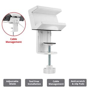 SIIG Power Strip Holder with Desk Clamp For Desktop Table - Fits 1.6" to 2.4" Mountable Power Outlet Strips - Power Strip Desk Mount with Adjustable Clamp, Cable Management