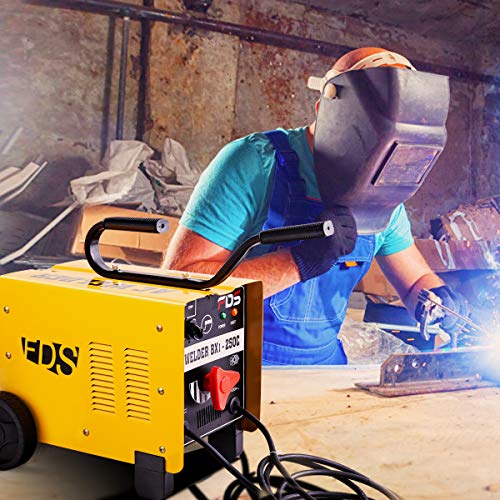 Goplus 250 AMP MMA Welder ARC Welding Machine, 110V/ 220V Soldering Accessories Tools with Electrode Holder Face Shield, Synergic Adjustment Function