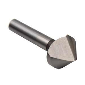 Wkstool 40mm Blade Diameter,90 Degree,Industry Chamfering Chamfer Metal Countersink End Mill Cutter Drill Bit,High Speed Steel,Deburring Tool Set (Ø40mm×12mmShank×85mmOAL, 1Flute)