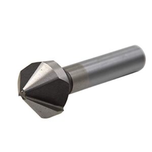 Wkstool 31mm Blade Diameter,90 Degree,Industry Chamfering Chamfer Metal Countersink End Mill Cutter Drill Bit,High Speed Steel,Deburring Tool Set (Ø31mm×12mmShank×71mmOAL, 3Flute)