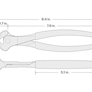 TEKTON 8 Inch End Cutting Pliers | PCT10008