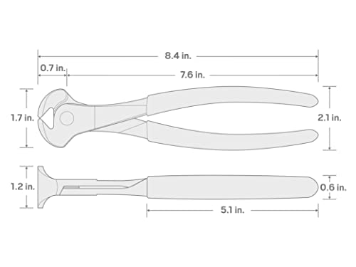 TEKTON 8 Inch End Cutting Pliers | PCT10008