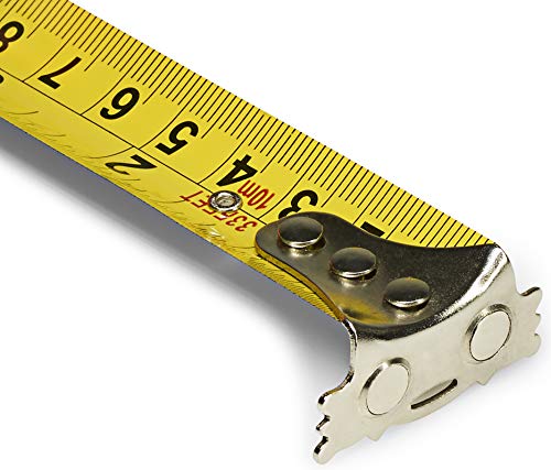 3 PACK - 33 Foot Tape Measure - Benchmark CXL Series - Measuring Tape/Tape Measures with Large Magnetic Claw Tip - Bulk Pack