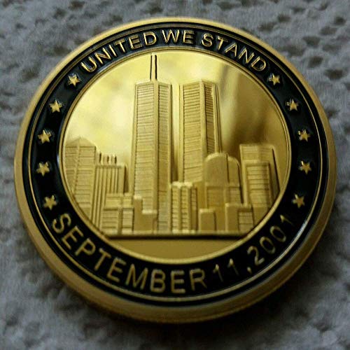 2001 United States of America World Trade Centre September 9/11 Commemorative 'UWS' United we Stand 24kt Liberty Gold Plated Brass Challenge Coin