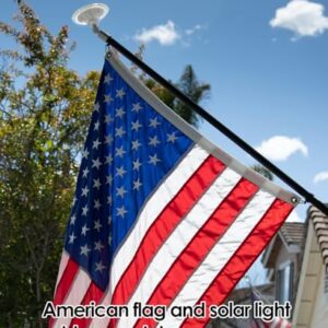 American Signature Flag Pole for House - 6 ft Heavy-Duty Aluminum Tangle Free Spinning Flag Pole with Metal Mounting Rings - Outdoor Wall Mount Flagpole for Residential Commercial (Black, 6')