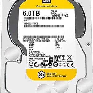 WD Se Datacenter Capacity HDD 6TB 7200 RPM SATA 6Gb/s 128MB-Cache 3.5-Inch Enterprise Hard Disk Drive - WD6001F9YZ (Renewed)