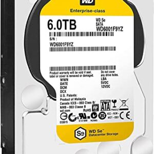 WD Se Datacenter Capacity HDD 6TB 7200 RPM SATA 6Gb/s 128MB-Cache 3.5-Inch Enterprise Hard Disk Drive - WD6001F9YZ (Renewed)