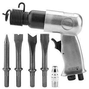 air chisel,air hammer, 150mm industrial handle straight straight type pneumatic hammer tool with chisel punch bits tools kit for general cutting, drilling, rusting removal, chipping, and scraping