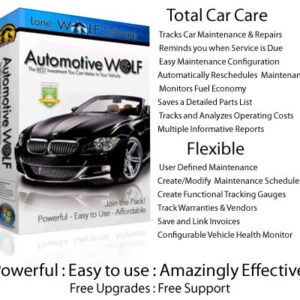 Automotive Wolf Pro Car Maintenance & Management Software