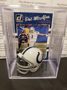 pat mcafee indianapolis colts mini helmet card display case collectible auto shadowbox autograph