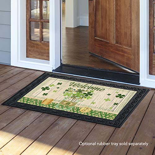 Briarwood Lane Lucky Clovers St Patricks Day Door Mat - 30" x 18" - St Patricks Day Door Mat Outdoor - St Patricks Door Mat Door Mat Inserts St Patricks Day Outdoor Mat