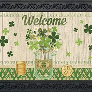 Briarwood Lane Lucky Clovers St Patricks Day Door Mat - 30" x 18" - St Patricks Day Door Mat Outdoor - St Patricks Door Mat Door Mat Inserts St Patricks Day Outdoor Mat